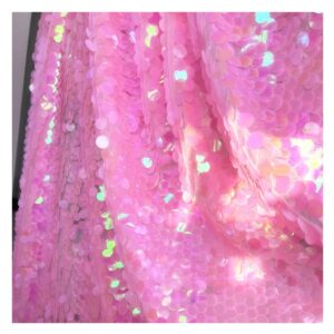 singring round sequin fabric, mermaid tablecloth background fabric fish scale sequins fabric photo props wedding decor mesh sequins fabric for diy dress clothes (pink,2 yards)