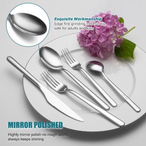 Silverware Set for 8, EIUBUIE 40-Pieces Food-Grade Stainless Steel Flatware Cutlery Sets, Mirror Polished Lightweight Kitchen Eating Utensil Tableware Set Include Forks Spoons Knives, Dishwasher Safe