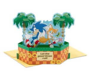 hallmark paper wonder sonic the hedgehog pop up card (let the good times roll) for birthdays, graduation, congratulations