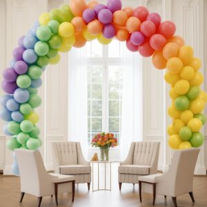 DECOCKRAT Assorted Latex Balloons Kit - 120PCS Party Balloons, 12'' Helium Balloon Set with Ribbon, Perfect for DIY, Birthday, Baby Shower, Wedding, Anniversary & Holiday Decoration