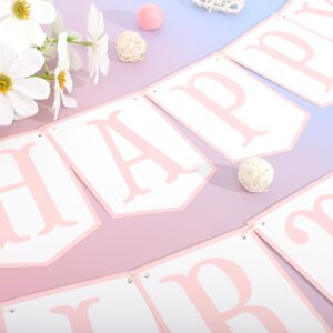 Happy Birthday Bow Girl Banner - Bow 1st Birthday Decoration,Girl First Bow Birthday Party,Pink Bow Happy Birthday Banner, Baby Girl Bow Banner