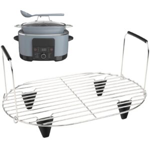 bykitchen roast and steamer rack compatible with ninja foodi possible cooker pro 8.5 quart mc1000, mc1001, mc1010 slow cooker crock, ninja possible cooker pro accessories with silicone feet & handles