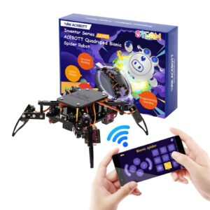 acebott stem robotics science kits for kids, diy robotics stem toys, esp8266 spider robot building kit, stem robotics project compatible with arduino for girls,boys,teens,adults (qd020)