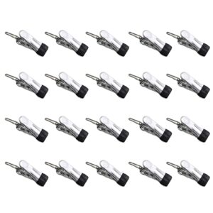 yashoyi 20pcs non tracking drying clips 3.3x1 inch stainless steel windproof fixed clothespin household single heavy duty multi-purpose drying clip outdoor kitchen grocery bag clip black