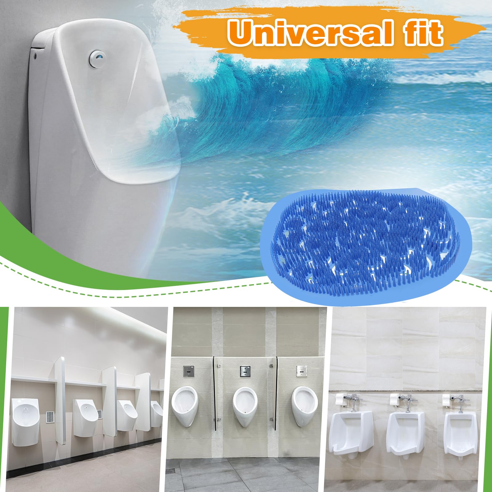 Urinal Screens Deodorizer 50 Pack, Urinal Screen Anti-splash Anti-clogging, for Public Restrooms, Bathrooms, Restaurants, Offices, Schools, 25 Pack Blue & 25 Pack Orange