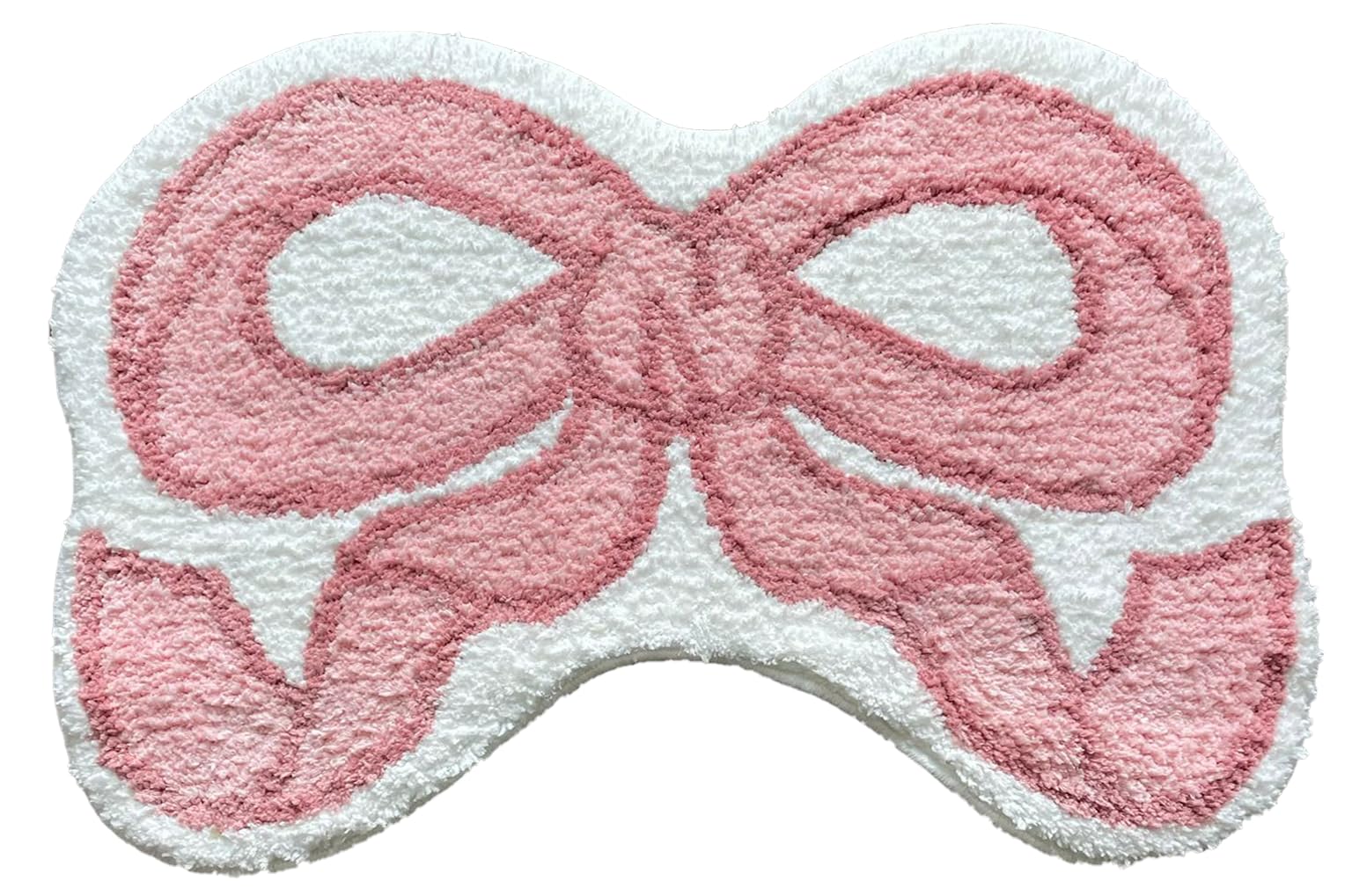 Luxape Bow Rug - Bow Shaped Rug - Handmade & Premium- 30in (75cm) - Uno Reverse Rug - Designer Rugs - Aesthetic Room Decor - Cute Room Decor Coquette bathmat Rug