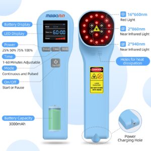 MBBQNN Cold Laser Therapy Device for Pain Relief, 16*660+2*860+2*940 Light Therapy for Pet, Low Level Laser Therapy, Red Light Therapy for Dogs, Muscle & Joint Pain Relief, Spinal, Reduce Inflammation