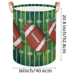 Large Laundry Hamper American Football Field Sport,Collapsible Laundry Basket,Dirty Cloth Hamper,Storage Basket Bin for Blankets Dirty Cloth Toy in Laundry Room Living Room Bedroom Colleage Dorm