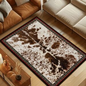 Western Rugs for Farmhouse, Western Rugs for Living Room, Southwestern Rug, Brown Rustic Western Texas Star Modern Rug, Carpet Runner Non-Slip for Hallway, Kitchen, Living Room, Bedroom 65