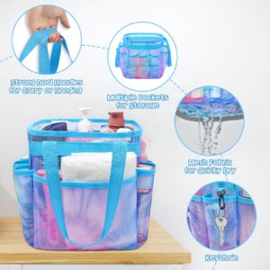 Nidoul Mesh Shower Caddy Portable, Dorm Room Essentials for College Students Girls, Large Shower Tote Shower Caddy Bag for Camping, Swimming, Gym, Travel, Bathroom (Tie Dye)