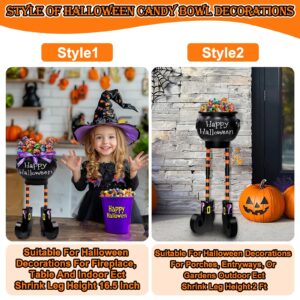 [ Orange Lights & Timer] Halloween Decorations - Halloween Candy Bowls, 2 Ft Large Witches Legs Candy Bowl Cauldron Hocus Pocus Bucket Candy Holder for Indoor Front Porch Home House Lawn Yard Outside