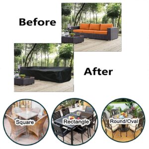 Large Patio Furniture Cover/Waterproof Outdoor Furniture Cover 102x81x41in/260x205x105cm /LxWxH Patio Table Cover All Weather Protection Outdoor Table Cover Waterproof Patio Sectional Couch Cover