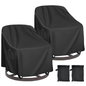 sepglitter patio chair covers 2 pack,water-repellent heavy duty patio furniture covers,patio swivel chair covers for outdoor furniture black (30 w x 34 d x 38.5 h inches)