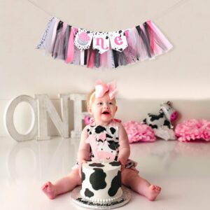 Disco Cowgirl High Chair Banner - Cowgirl First Birthday Decoration,Cowgirl First Rodeo,Man I Feel Like I'm One,Disco Cow Girl Decor