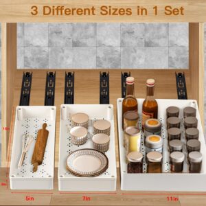 3 Pack Pull Out Cabinet Organizer,3 Sizes Slide Out Drawers with Adhesive,Pull Out Shelves for Kitchen Cabinets,Bathroom Cabinet Organizer and Storage, Pantry,Cabinet Roll Out Drawers (15.8" Deep)