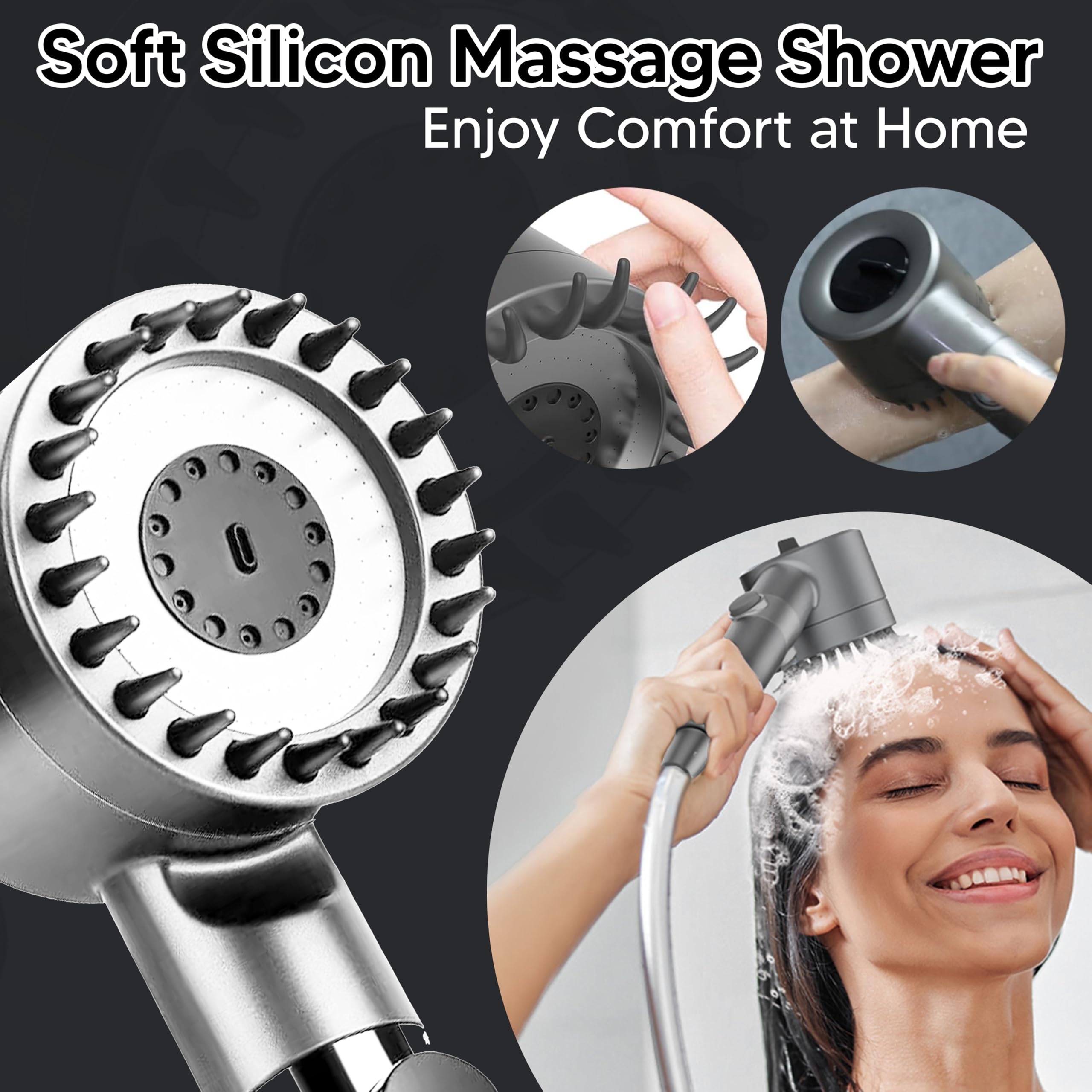 RV Shower Head with Hose - High Pressure, Water-Saving with ON/OFF Switch & 4 Modes- Handheld Detachable Shower Head with Filters | Handheld Shower Head with 3 Extra Filters