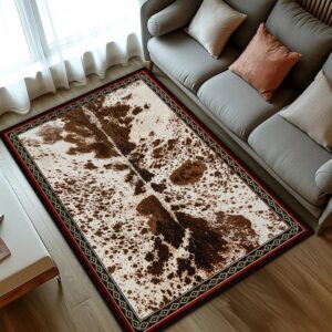 western rugs for farmhouse, western rugs for living room, southwestern rug, brown rustic western texas star modern rug, carpet runner non-slip for hallway, kitchen, living room, bedroom 65