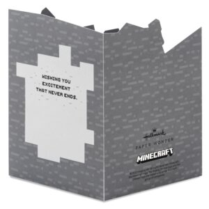 Hallmark Paper Wonder Minecraft Pop-Up Card (Build, Explore, Create) for Birthdays, Graduations, Kids, Gamers