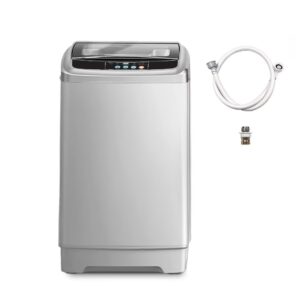 tymyp apartment washing machine, automatic compact washing machine suitable for household use, portable washer with 24 hours washing appointment, led display, transparent gray