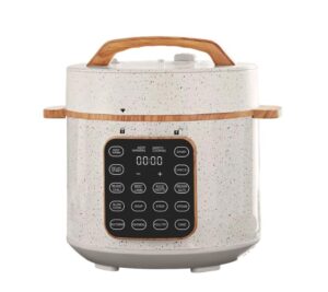 generic pioneer woman 6 qt pressure cooker,linen speckle,wood grain, blinking display, touch control