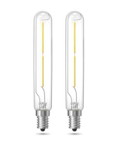 tobebright t6.5 led exit sign light bulbs,2w refrigerator light bulb,20w t6.5 120v intermediate base e17 clear appliance bulb equivalent,for refrigerator freezer,daylight 6000k(2-pack)