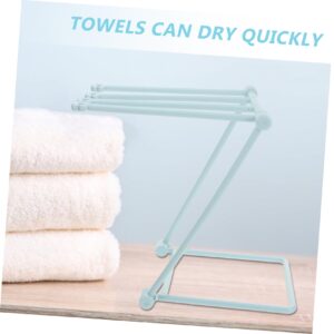 MAGICLULU Hand Towel Holder, Foldable Bathroom Towel Racks, Countertop Towel Stand, Z-Shape Towel Holder for Kitchen Bath Cloth Paper Roll Dishcloth Tower Bar Blue