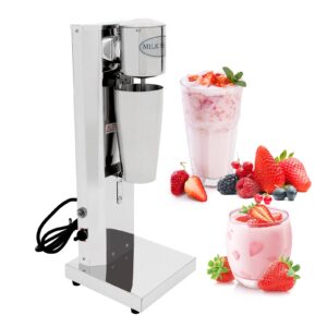 gbonklong 180w electric milkshake maker, 110v 18000rmp commercial stainless steel drink mixer machine smoothie malt blender with 2 speed adjustable, commercial stand milkshake maker (single head)