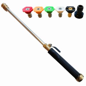 upgraded pressure washer wand, brass water jet nozzle for garden hose, hydro hose quick connector, cleaning watering sprayer for patio lawn paver pool car window glass