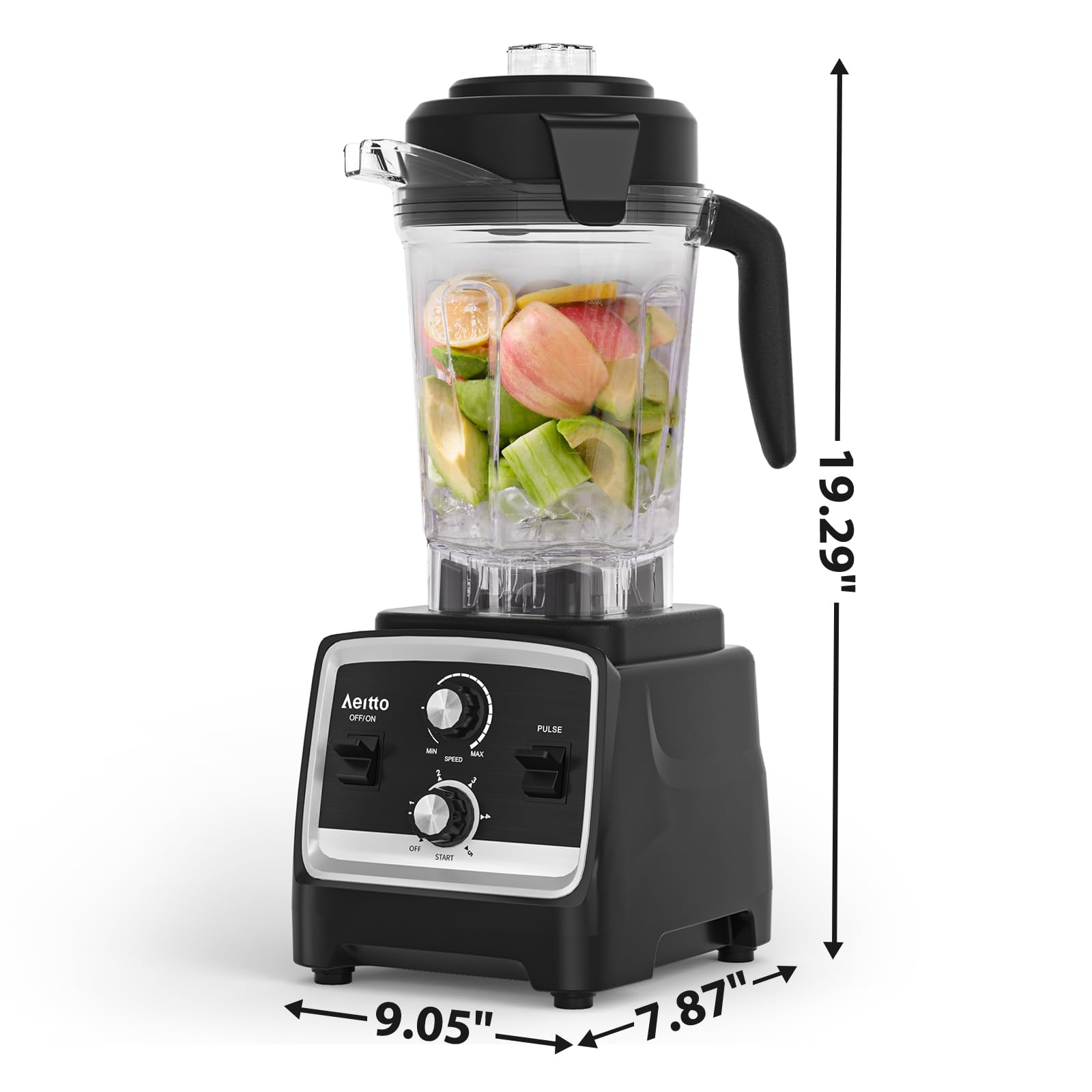 Aeitto Blenders for Kitchen with 1800W Motor, 85 Oz. Extra Large Capacity, 2-in-1 Blender & Grinder Combo, BPA-Free Countertop Professional Blender for Smoothies, Ice Crush, Frozen Drinks, Black