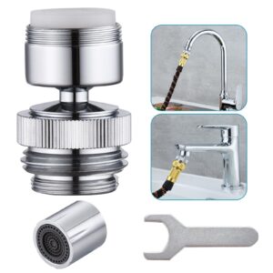 yrdl faucet adapter with dual-function aerator kit, sink faucet to garden hose adapter,multi-thread sink faucet adapter for kitchen and bathroom，sink to hose adapter，3/4" ght thread chrome.