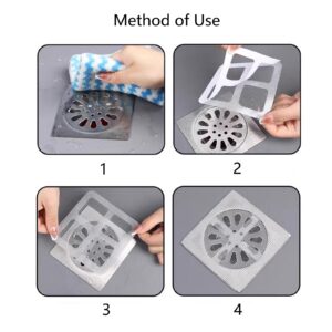 BOYYOEE 50pcs Disposable Drain Hair Catcher Shower Drain Cover Hair Catcher,Shower Drain Mesh Stickers for Human and Pet Hair for Bathroom Laundry Bathtub Kitchen Sink