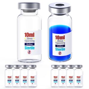 sterile empty vials with self healing injection port,with aluminum cap,sterile package zhanxubio (10,10ml)