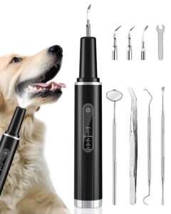 yxfairy dog tartar remover for teeth, dog plaque remover for teeth, dog ultrasonic teeth cleaner toothbrush for dog cat, teeth cleaning kit -tartar remover for teeth stains (black, 8.46 in)