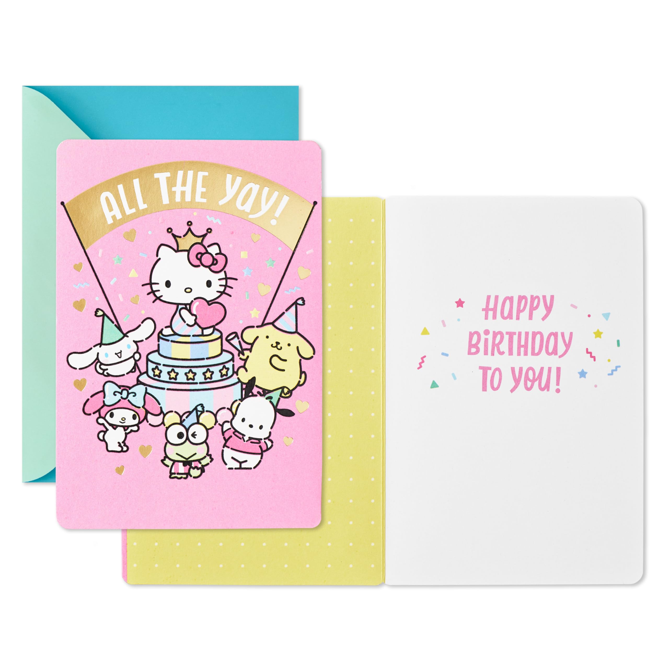 Hallmark Sanrio Hello Kitty Cute Birthday Cards (3 Cards with Envelopes)