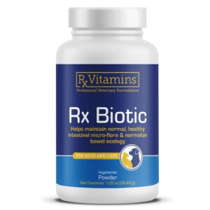 Rx Vitamins Rx Biotic - Probiotic Powder for Dogs and Cats - Cat Digestive Support & Probiotic for Dogs Gut Health - Cat Probiotics for Indoor Cats - Dog Probiotics for Digestive Health - 1.25oz