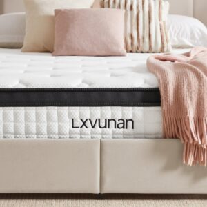 Lxvunan Queen Mattress, 10 Inch Box Mixed Mattress, Including Gel Memory Foam Mattress, Independent Bag Spring Mattress, Medium Hardness, Comfortable and Breathable