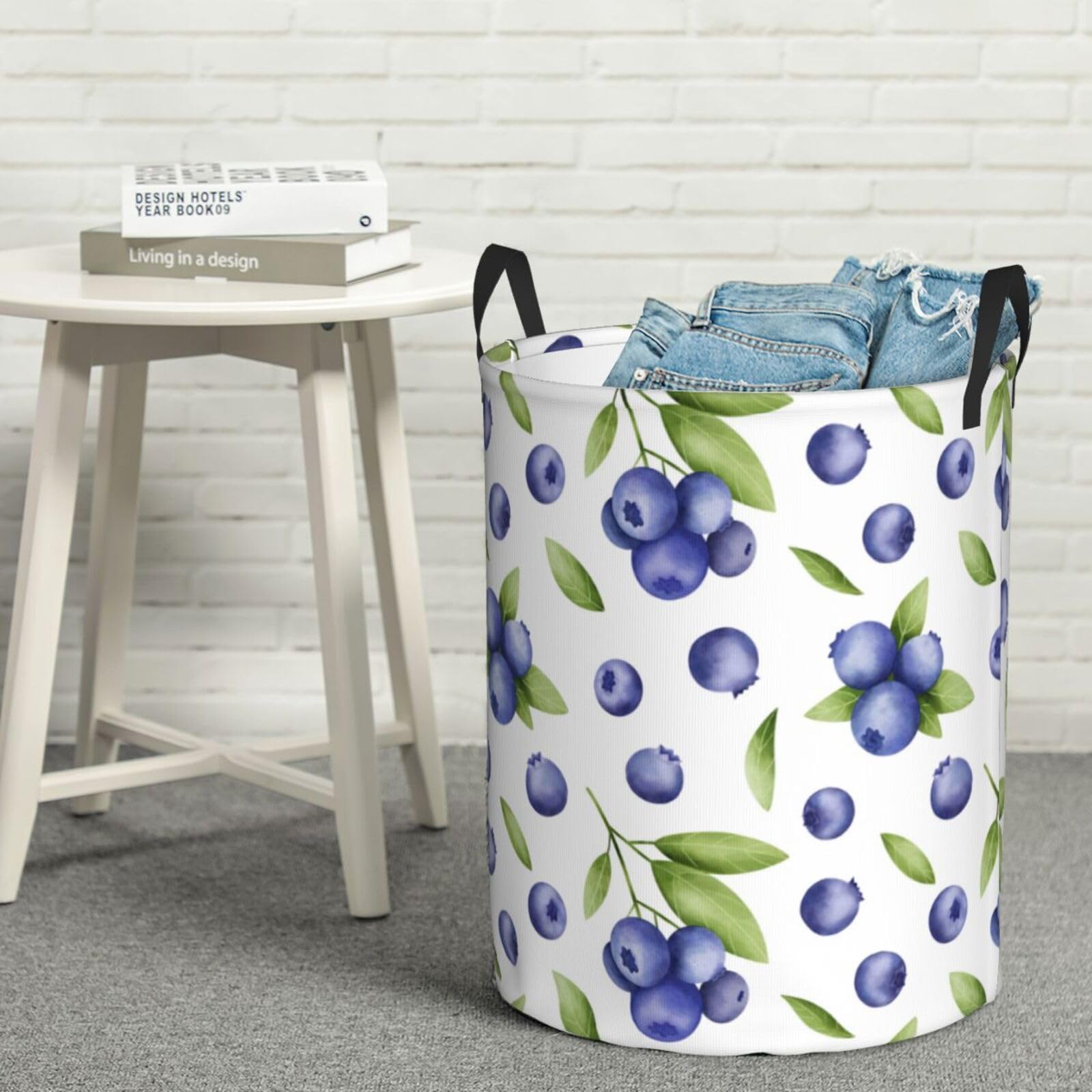 Large Laundry Basket - funny Blueberries Laundry Hamper, Hampers for Bedroom Aesthetic, Dirty Clothes Hamper