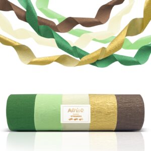 sage green birthday party decorations 5 rolls crepe paper streamers for wedding, bridal/baby shower, birthday, engagements party decorations