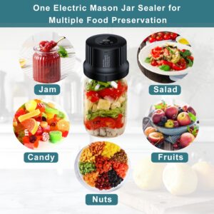 Mason jar vacuum,3 IN 1 Design Electric Mason Jar Vacuum Sealer Kit for Wide Mouth and Regular Mouth Mason Jars,Cordless Vacuum Sealing Machine with LED Display for Food Vacuum Storage