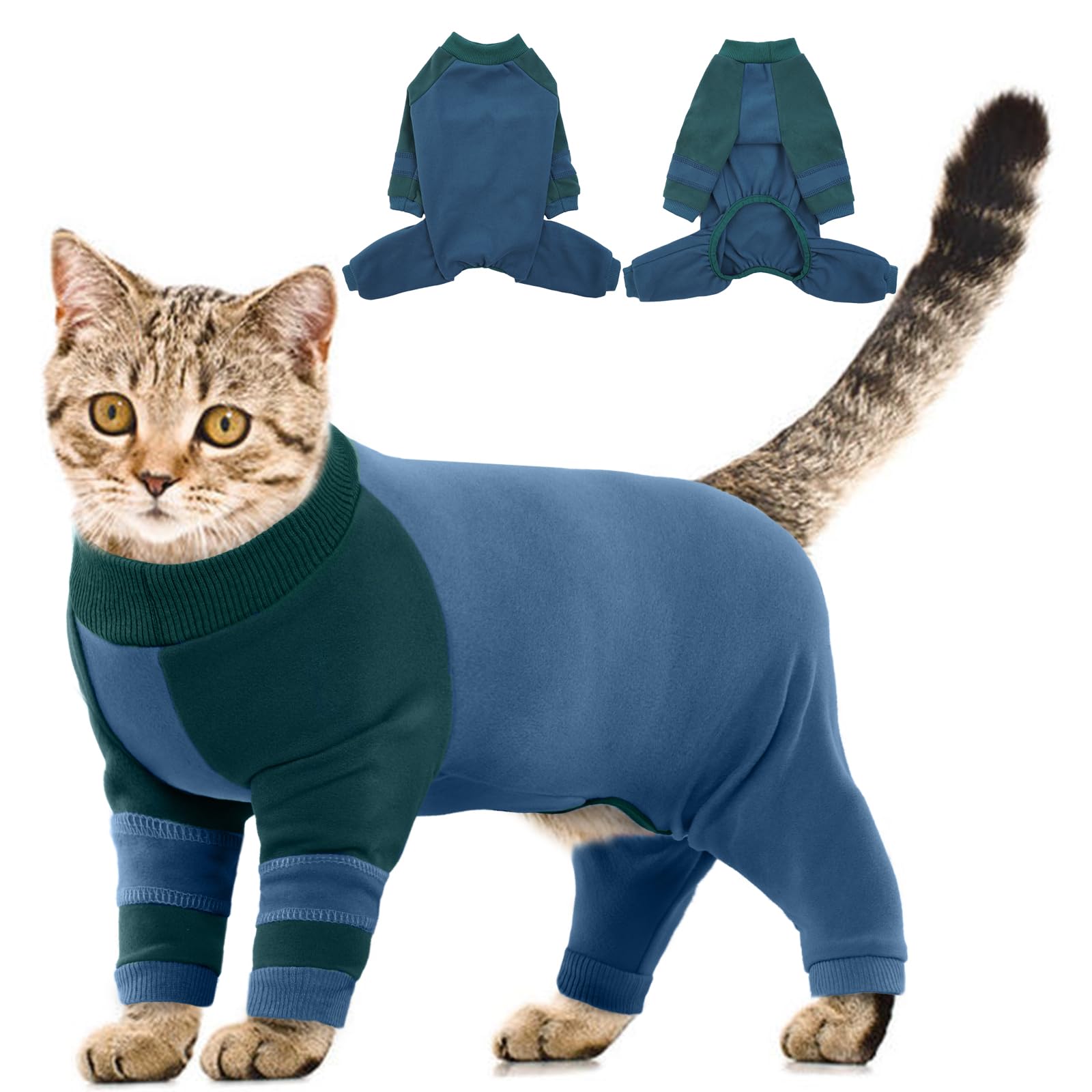 Sticky Hair Cat Clothes,Cat Recovery Suit Cat Pajamas for Cats Only, Sphynx Hairless Cats Sweater, Kitten Hair Sticky Onesie Cat Turtleneck, Anti-Licking or Skin Disease Recovery Suit for Cats