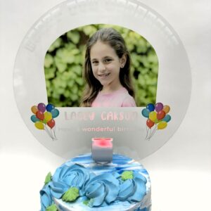 Photo Light Up Personalized Party Decor Happy Birthday Cake Top Topper With Any Photo Picture Logo Text - Mitzvah, Weddings, Birthday, Sweet 16, Anniversary, Baby Shower, Bridal Shower…