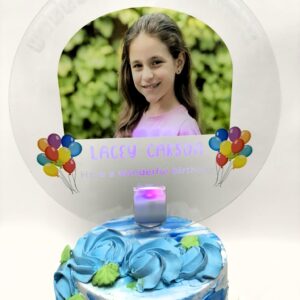 Photo Light Up Personalized Party Decor Happy Birthday Cake Top Topper With Any Photo Picture Logo Text - Mitzvah, Weddings, Birthday, Sweet 16, Anniversary, Baby Shower, Bridal Shower…