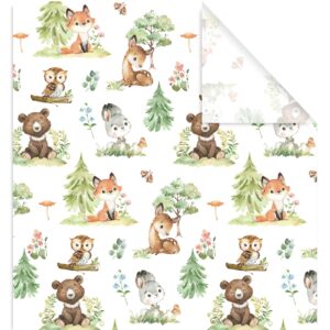 jarthenaamcs 6 sheets woodland animal wrapping paper -not roll- watercolor forest jungle animal gift wrap paper folded flat diy art craft paper for party packaging, 39.4 x 27.6 inch