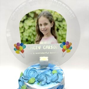 Photo Light Up Personalized Party Decor Happy Birthday Cake Top Topper With Any Photo Picture Logo Text - Mitzvah, Weddings, Birthday, Sweet 16, Anniversary, Baby Shower, Bridal Shower…