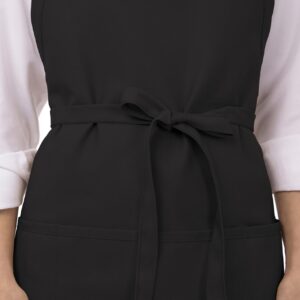 Chef Works Unisex Three Pocket Apron, Black, One Size (2 Pack)