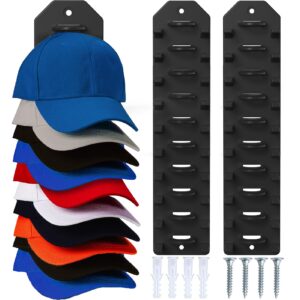 phain 2 pack hat organizer for baseball caps,hat rack for wall, compact hat storage display holder,hold up to 20 hats,hat hanger strong adhesive/wall drilled for door,bedroom,closet