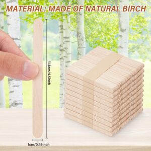 VEIDIA 2000 Pcs 4.5' Wooden Craft Sticks, Ice Cream Sticks,Natural Wood Popsicle Stick for Waxing, DIY Wood Crafts, Hair Removal and Waxing Supplies, Paint Stirrer, Art Projects and Ice Pop Sticks