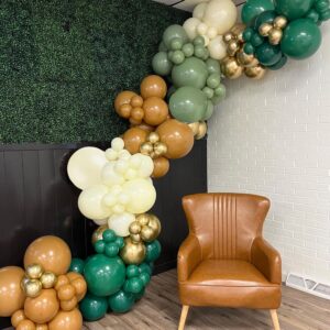 179 PCS Safari Jungle Balloon Garland Arch Kit Sage Green and Brown Balloons with Animal Print Balloons for Wild One Woodland Birthday Party Supplies Safari Baby Shower Decorations (Safari Jungle)