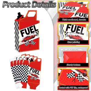 24PCS Race Car Fuel Can Treat Boxes Racing Birthday Party Supplies Black And White Checkered Flag Party Boxes Racing Popcorn Candy Cookie Container for Wedding Bridal Baby Shower Party Favor Decor