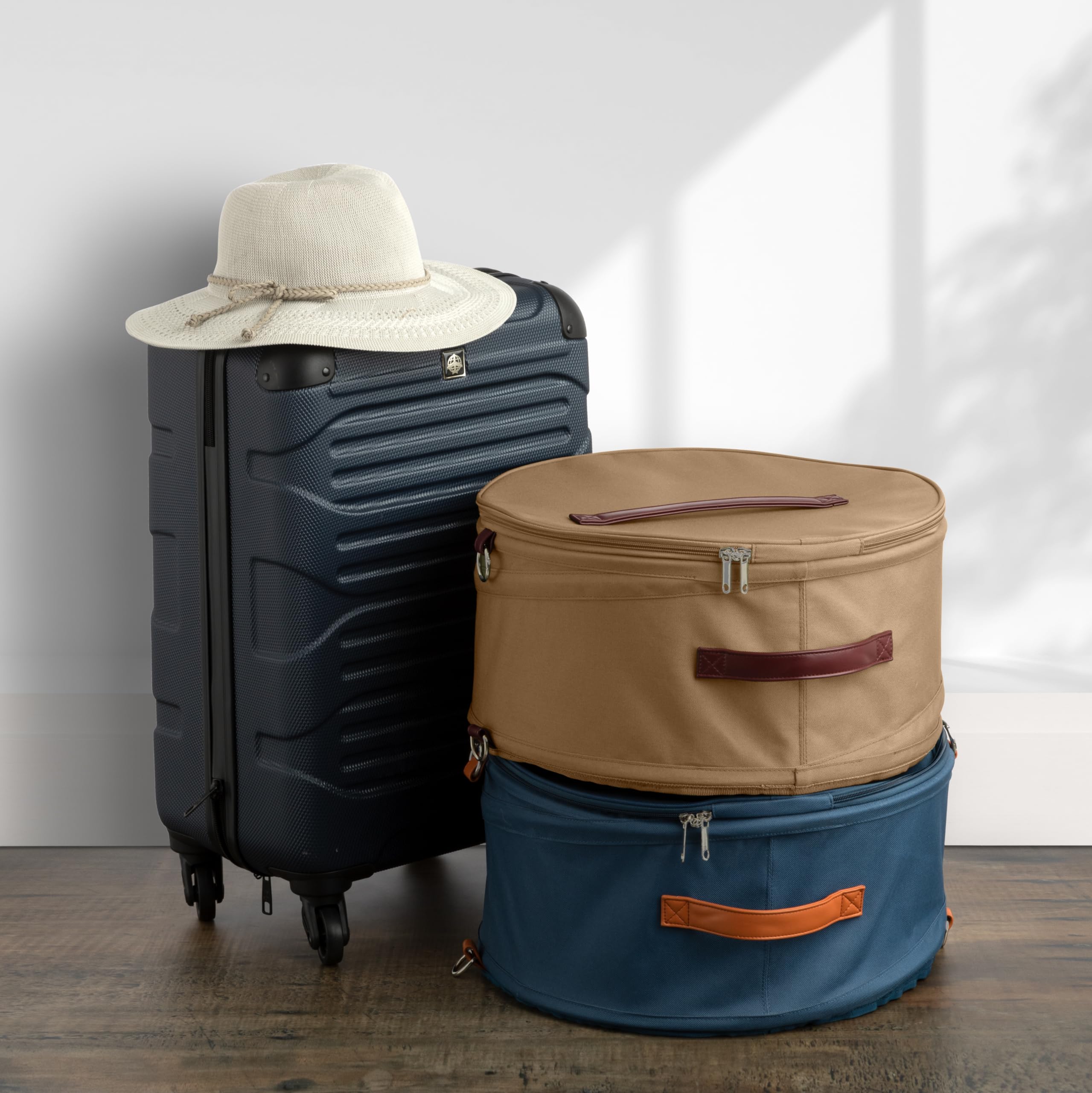 Bagsbee Dynamic Hat Box for Travel and Storage - Collapsible Design with 4 Stabilizing Rods for Added Support - Hat Boxes for Women and Men - Versatile Hat Storage Box and Closet Organizer